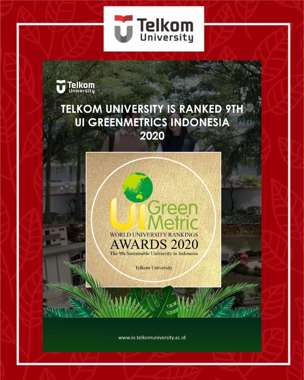 Telkom Ranks 9th as Greenest Campus UI Greenmetric 2020